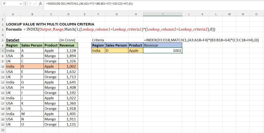 Lookup with Multiple Column Criteria | Excel Formula - How Paradise C